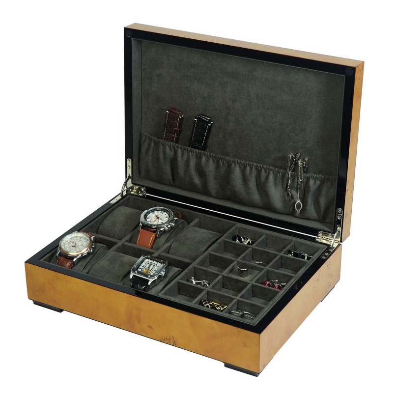 Luksus urkasse / urboks i lakeret træ med verdenskort - til 6 ure og ...