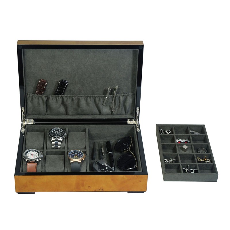 Luksus urkasse / urboks i lakeret træ med verdenskort - til 6 ure og ...